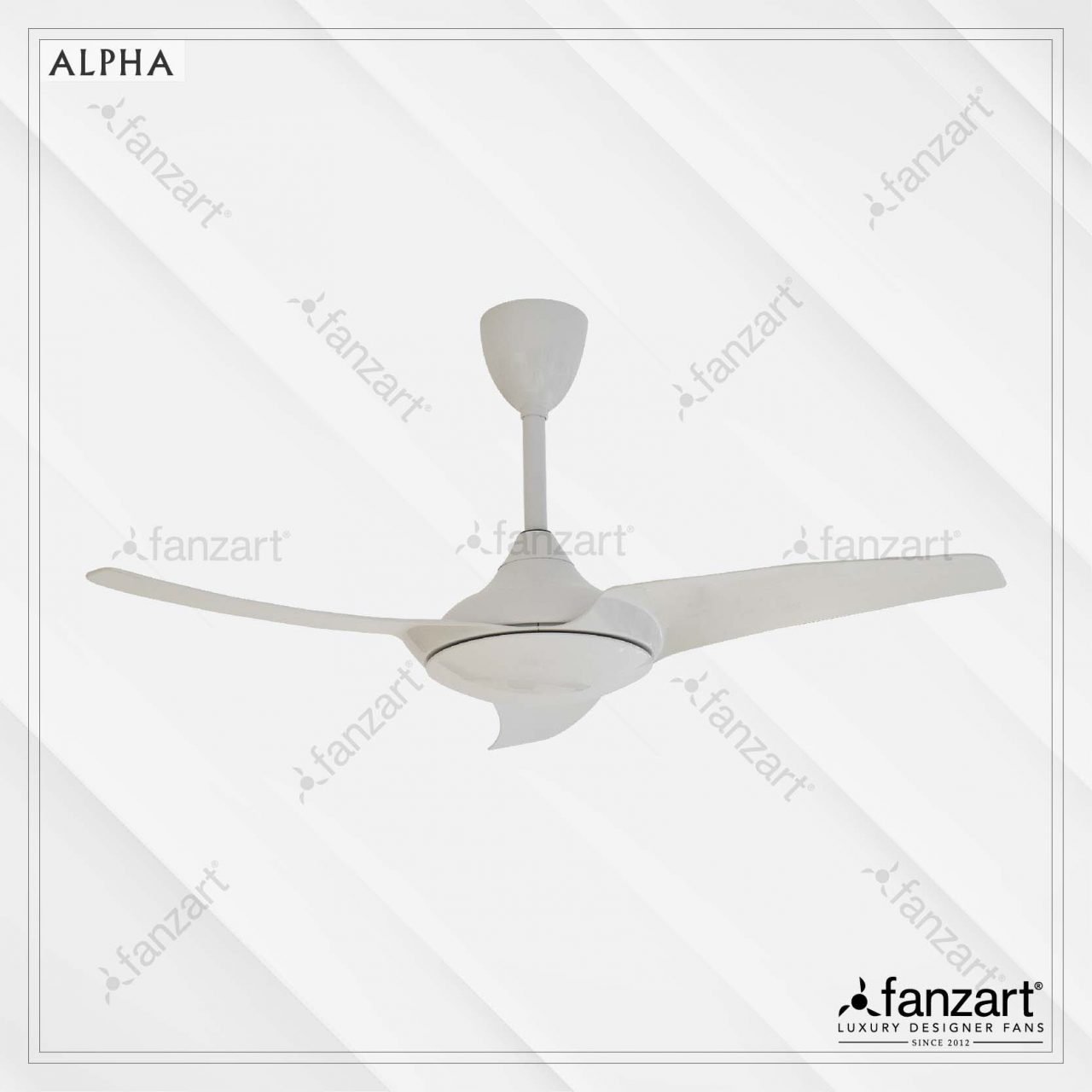Alpha White – 42″ Modern fan with 3 x Glossy White ABS blades and ...