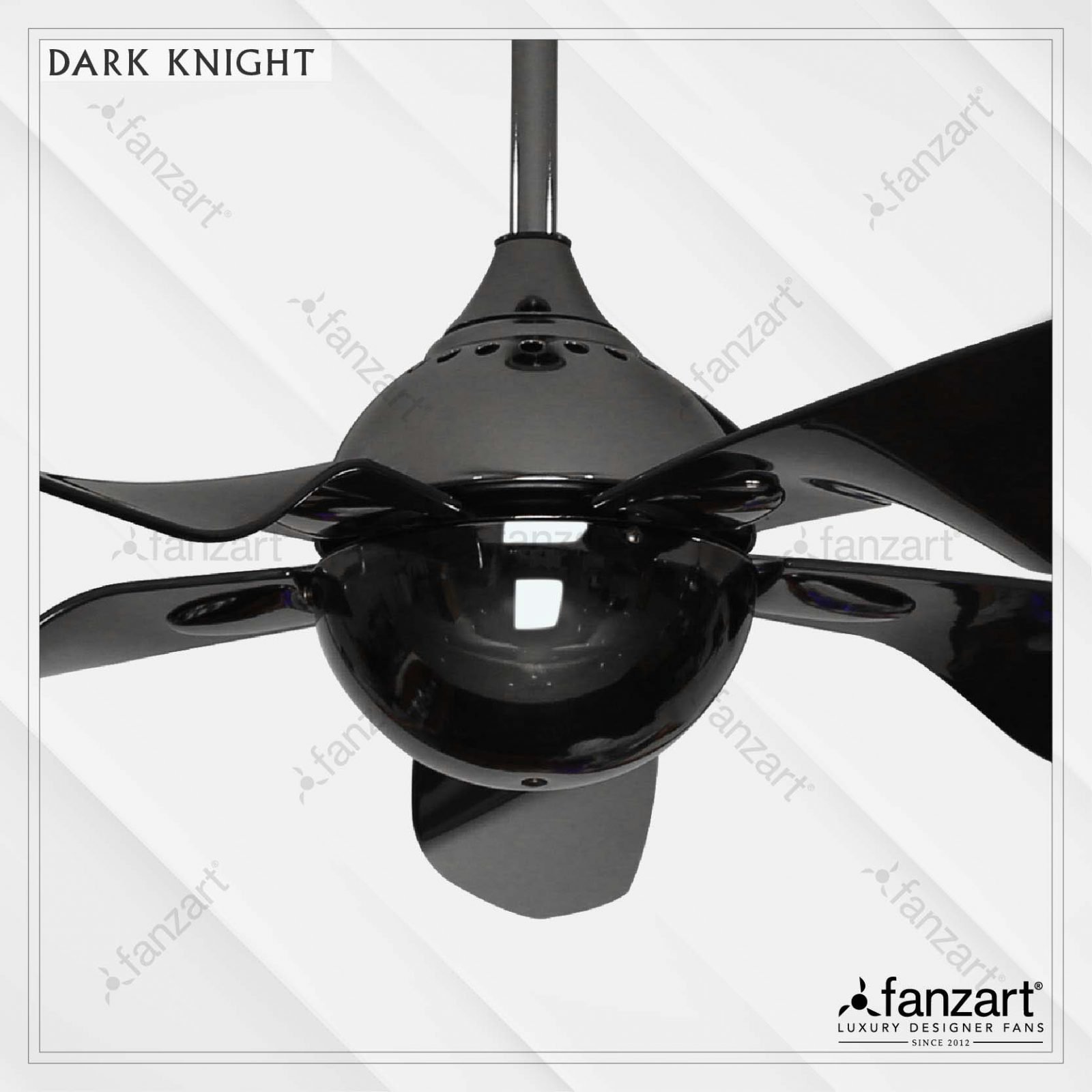 Dark Knight - 48'' Modern fan with 5 x Palm Shape ABS Nickel Black ...