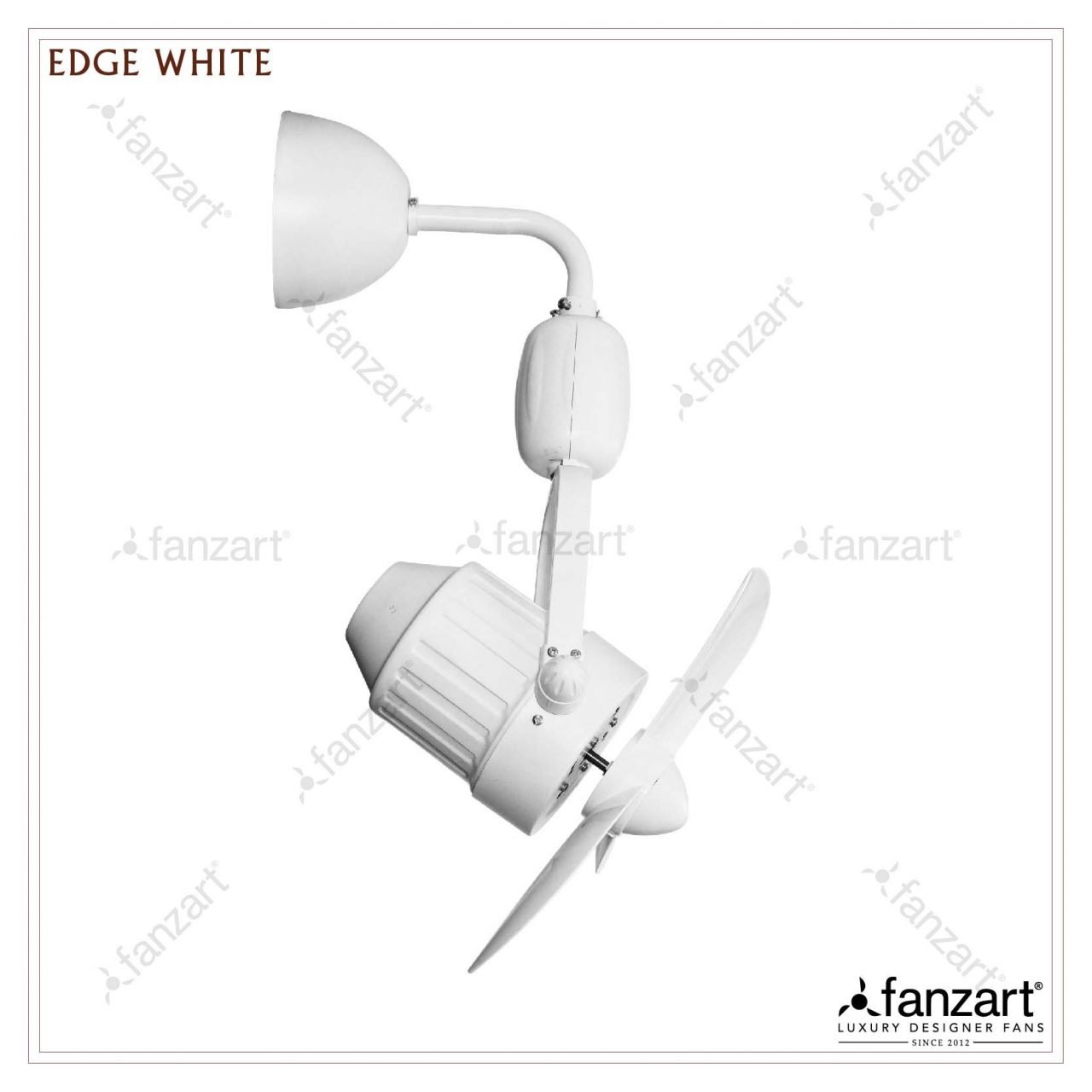 Edge White - Designer Wall Mount Fan | Fanzart