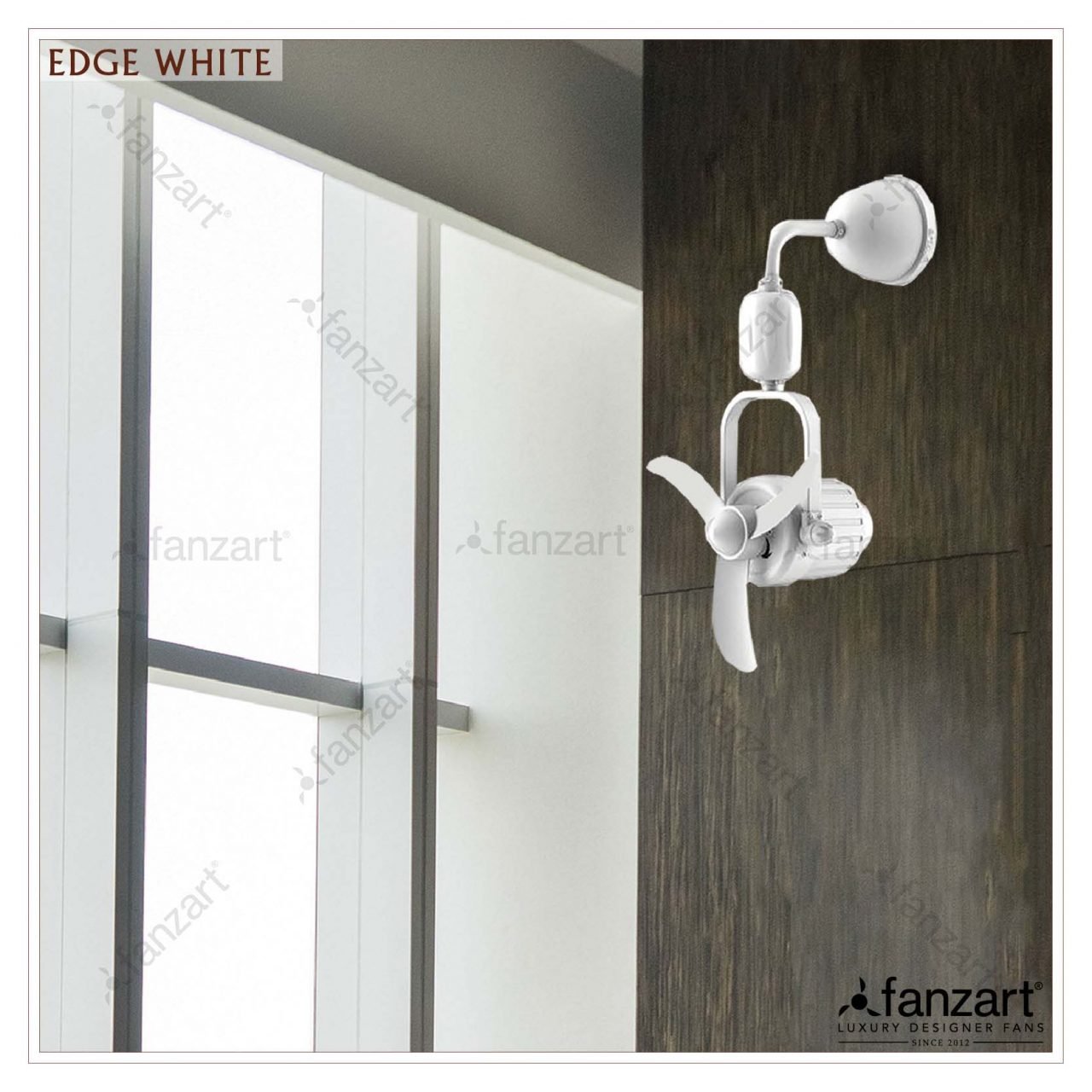 Edge White - Designer Wall Mount Fan | Fanzart