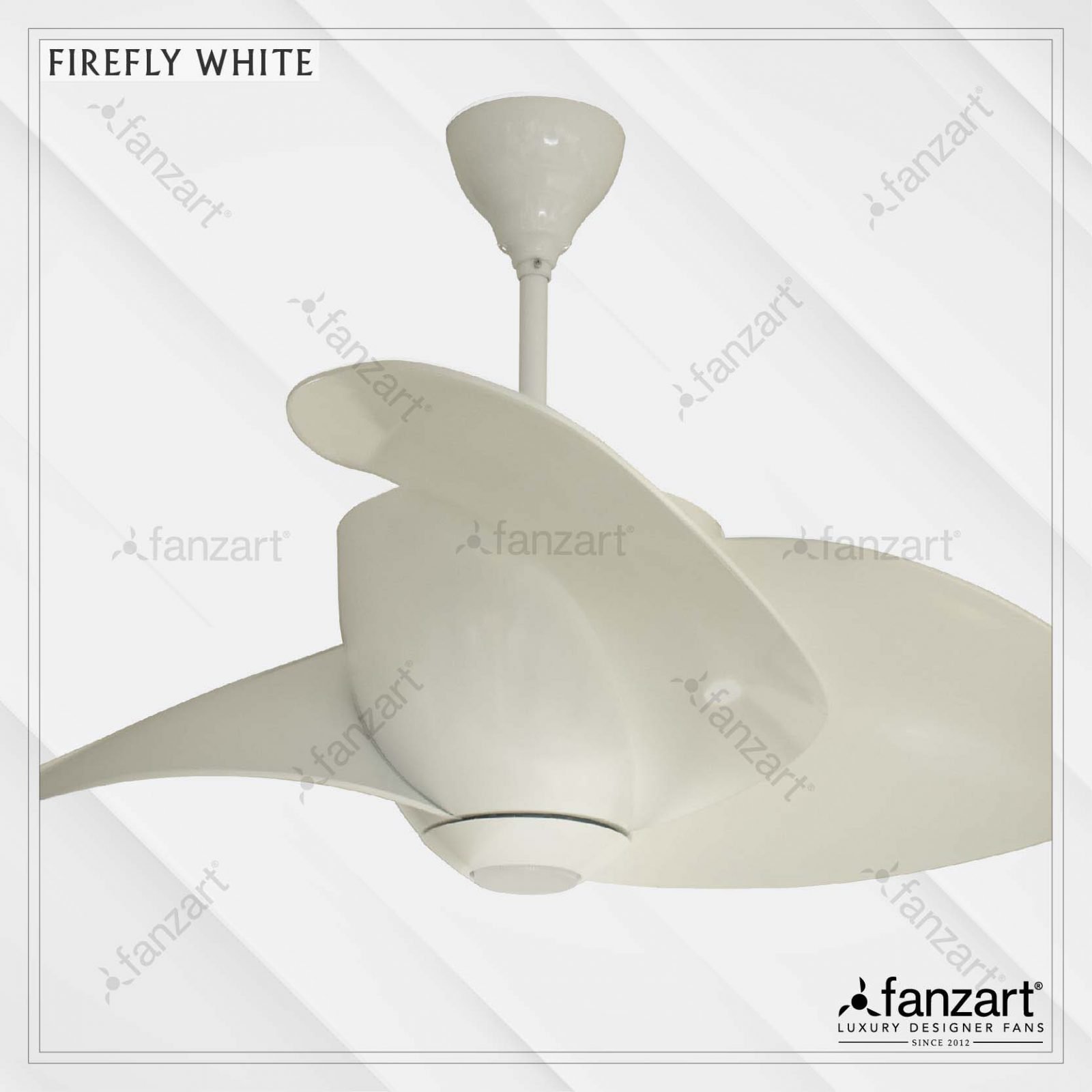 Firefly White - 44" Modern fan with 3 x ABS Glossy White blades, BLDC ...