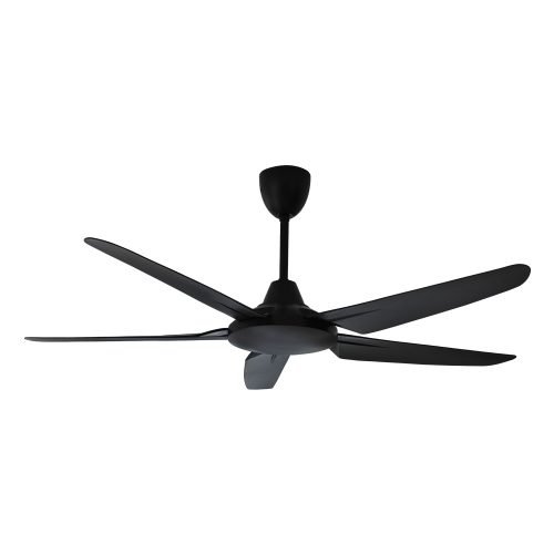 Race Black (DC) - 52" Modern fan with 5 x Matte Black ABS blades ...