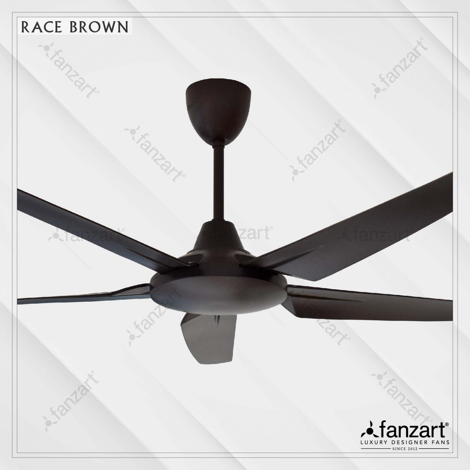 Race Brown (DC) - 52" Modern fan with 5 x Matte Brown ABS blades ...