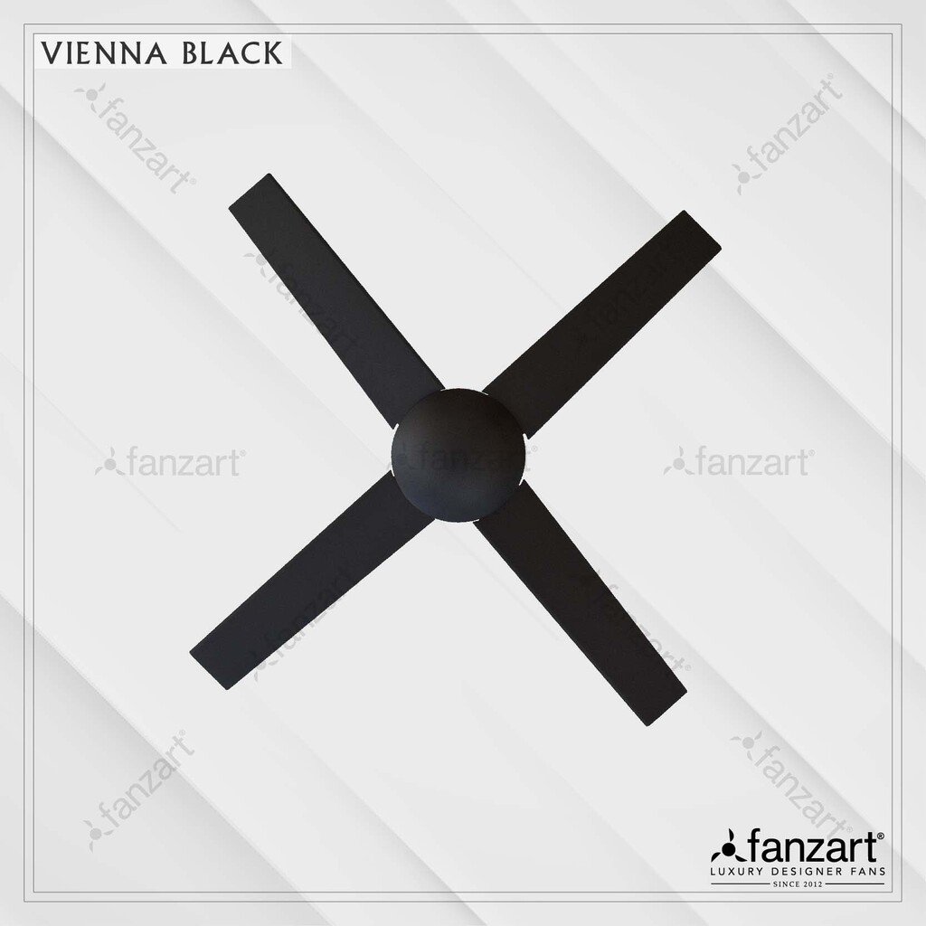 Vienna Black - 52" Modern fan with 4x Customisable Matte Black Special ...