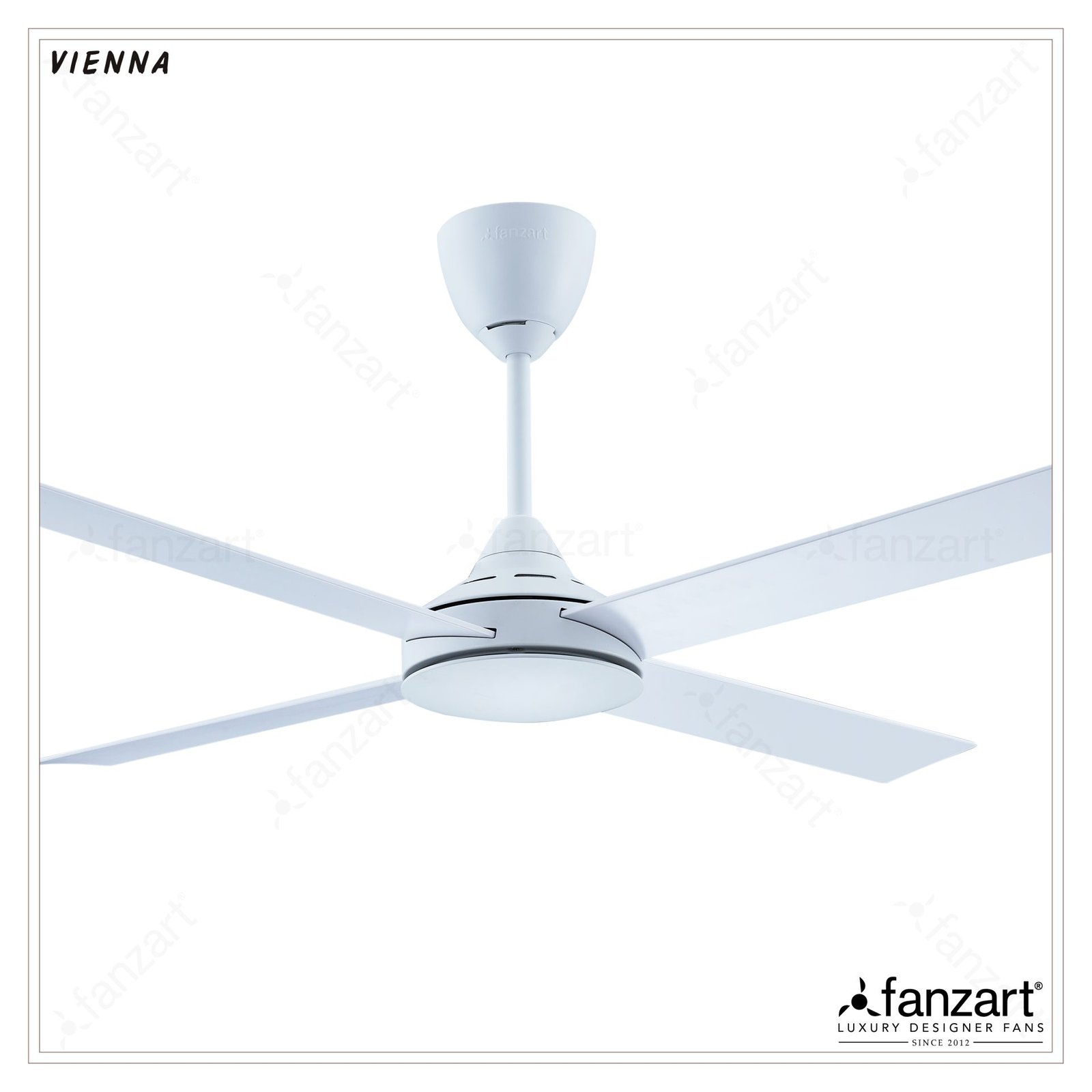 Vienna Matte White- 52" Modern fan with 4x Premium ABS Blades in Matte ...