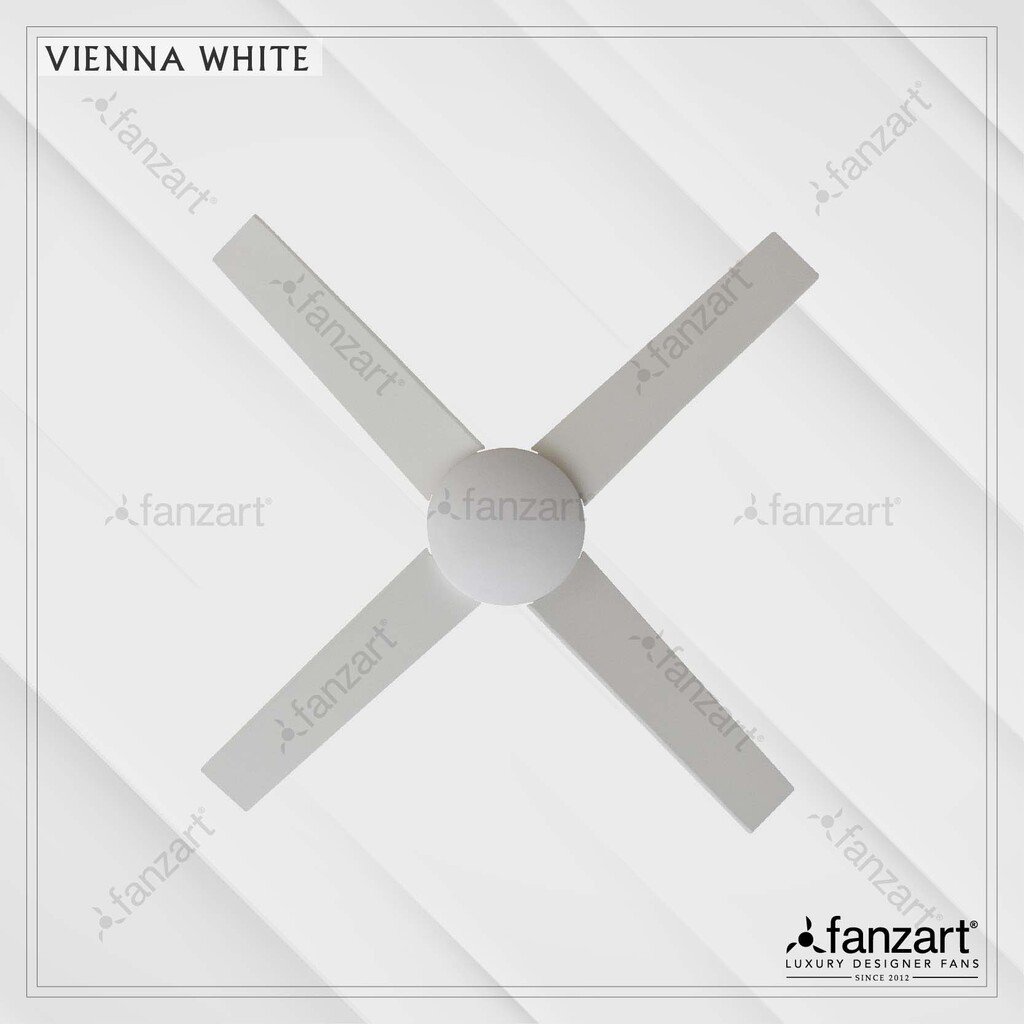 Vienna White - 52" Modern fan with 4 x Customisable Matte White Special ...