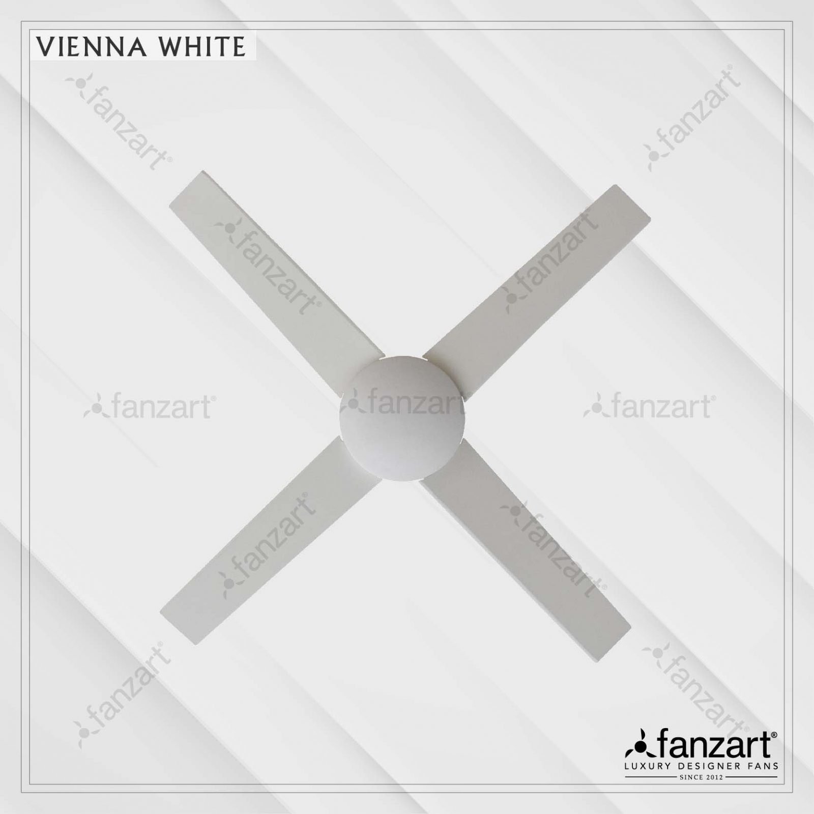 Vienna White - 52" Modern fan with 4 x Customisable Matte White Special ...