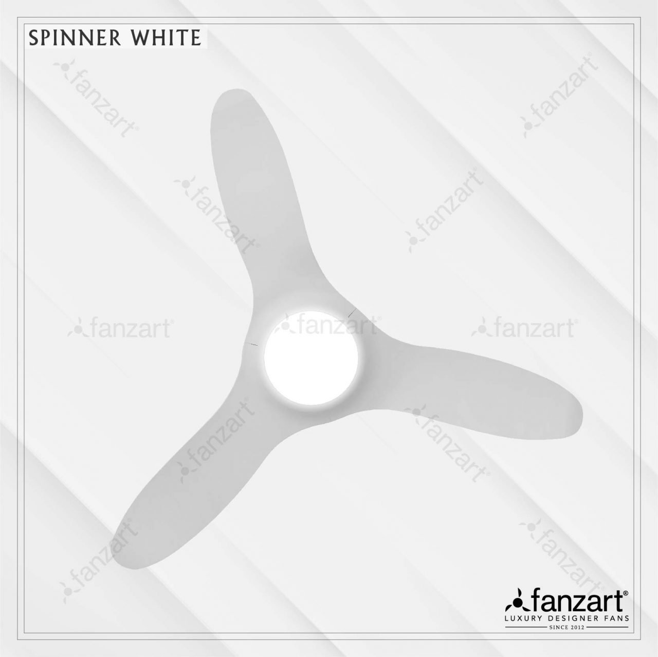 Spinner Matte White - Designer Simply Modern Fan | Fanzart