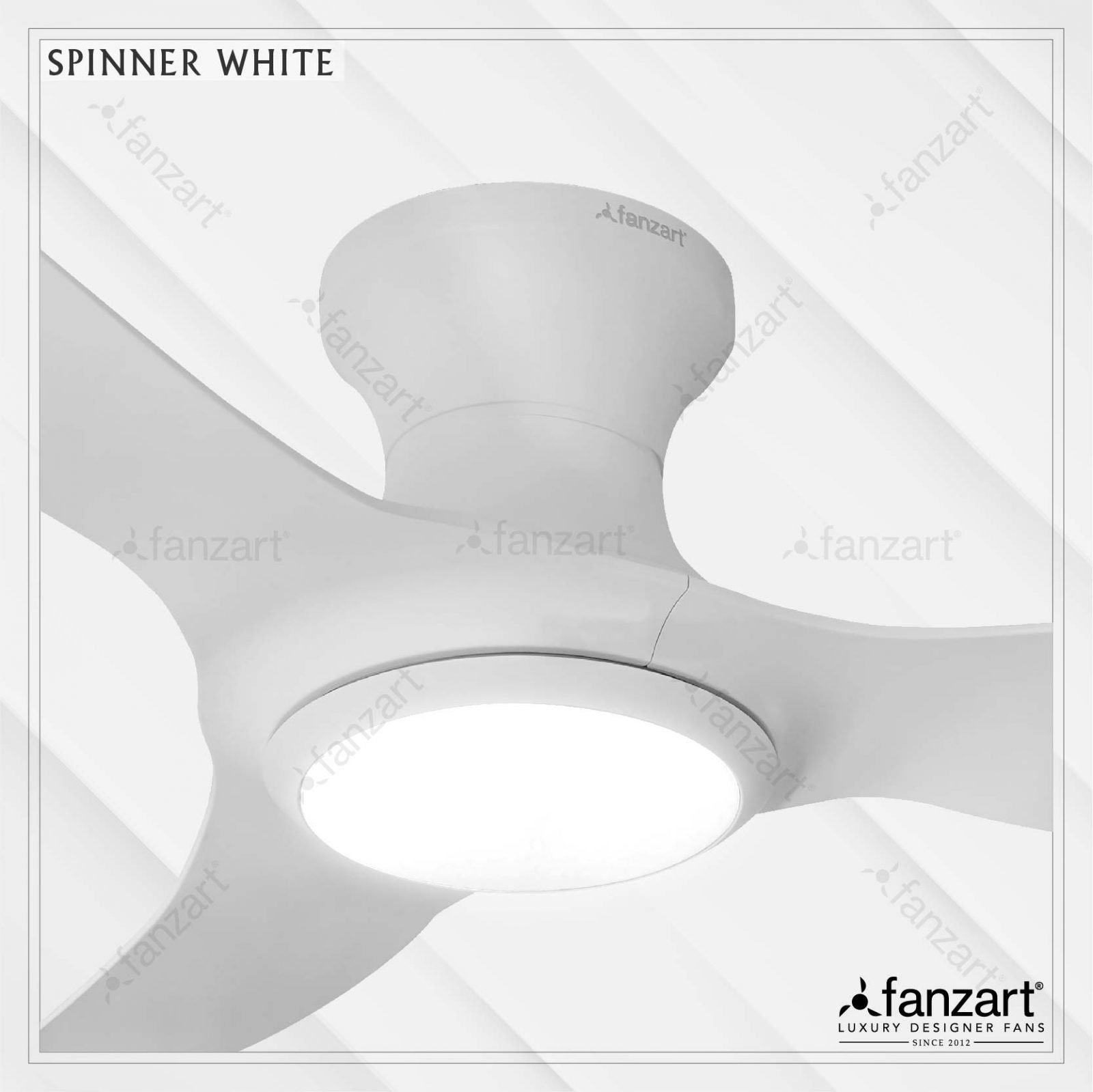 Spinner Matte White - Designer Simply Modern Fan | Fanzart