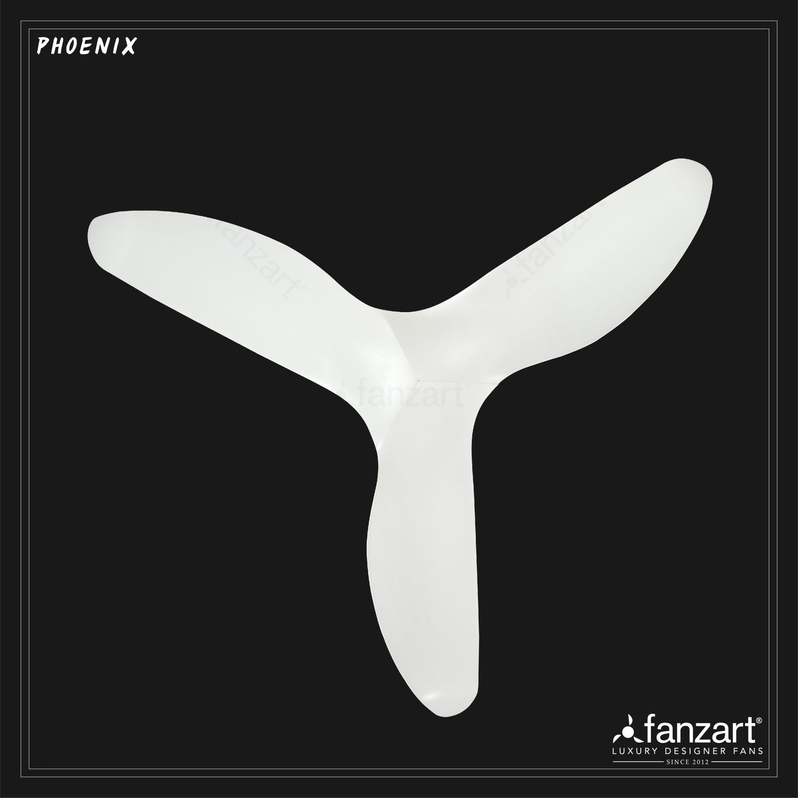 Phoenix Matte White - 52" Simply Modern Fan with 3 ABS Blades in Matte ...