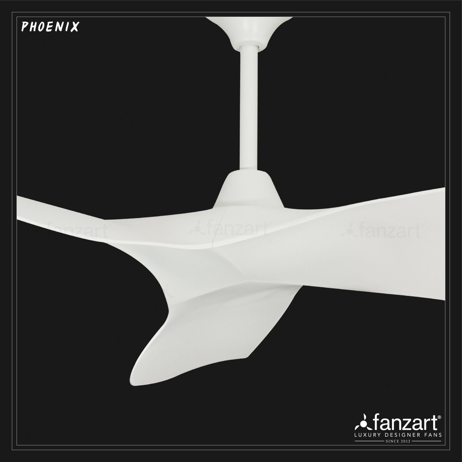 Phoenix Matte White - 52" Simply Modern Fan with 3 ABS Blades in Matte ...