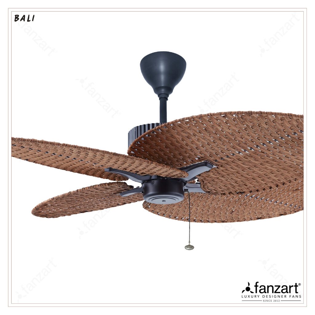 Bali- 48" Tropical fan with 4x Original Rattan Blades, Whisper-Quiet ...