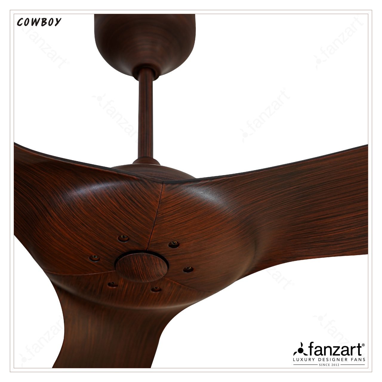 Cowboy- 52" Contemporary fan with 3x Premium ABS Blades in Dark ...