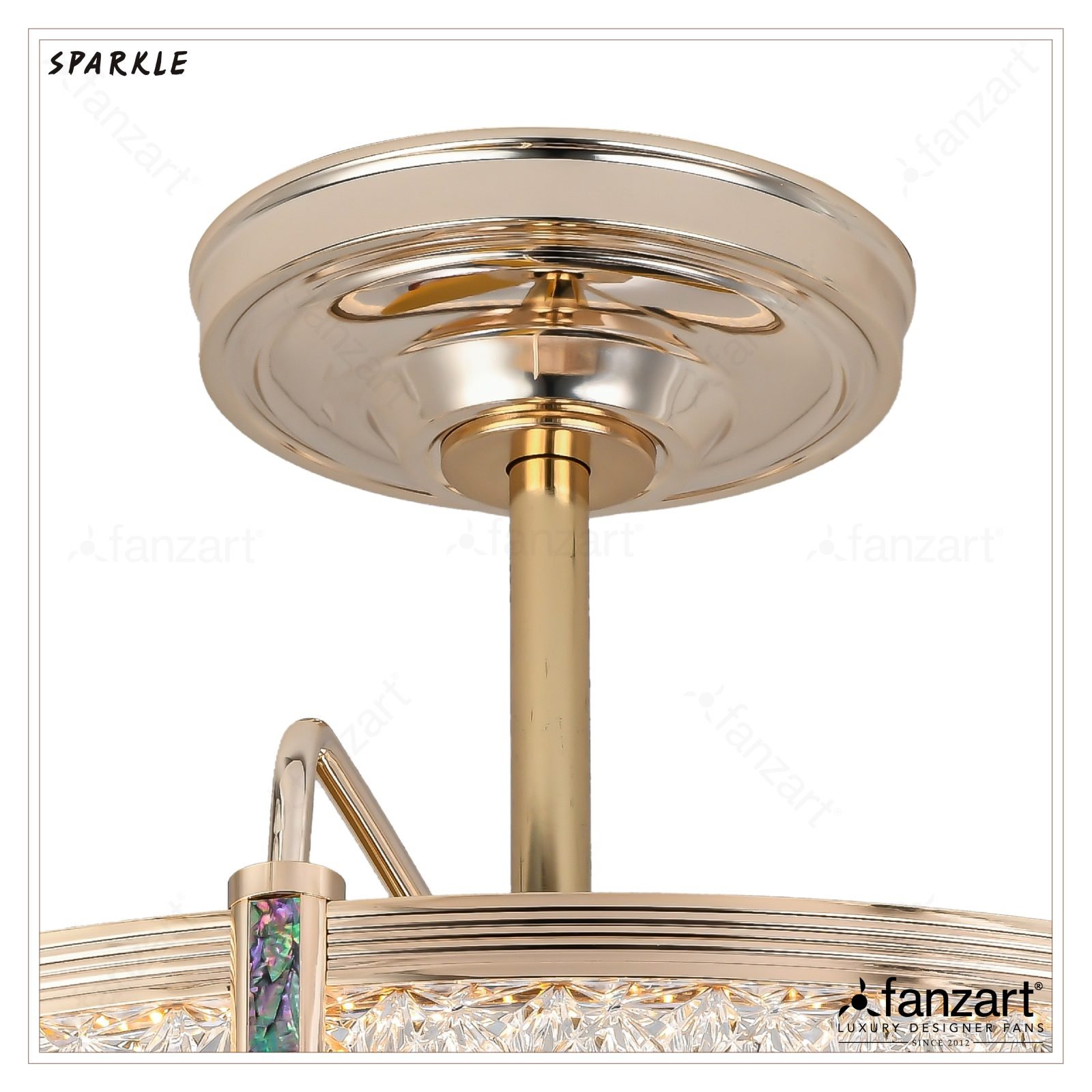 Sparkle- 28" Fandelier ® fan with 3x Aluminium Blades in Champagne Gold ...