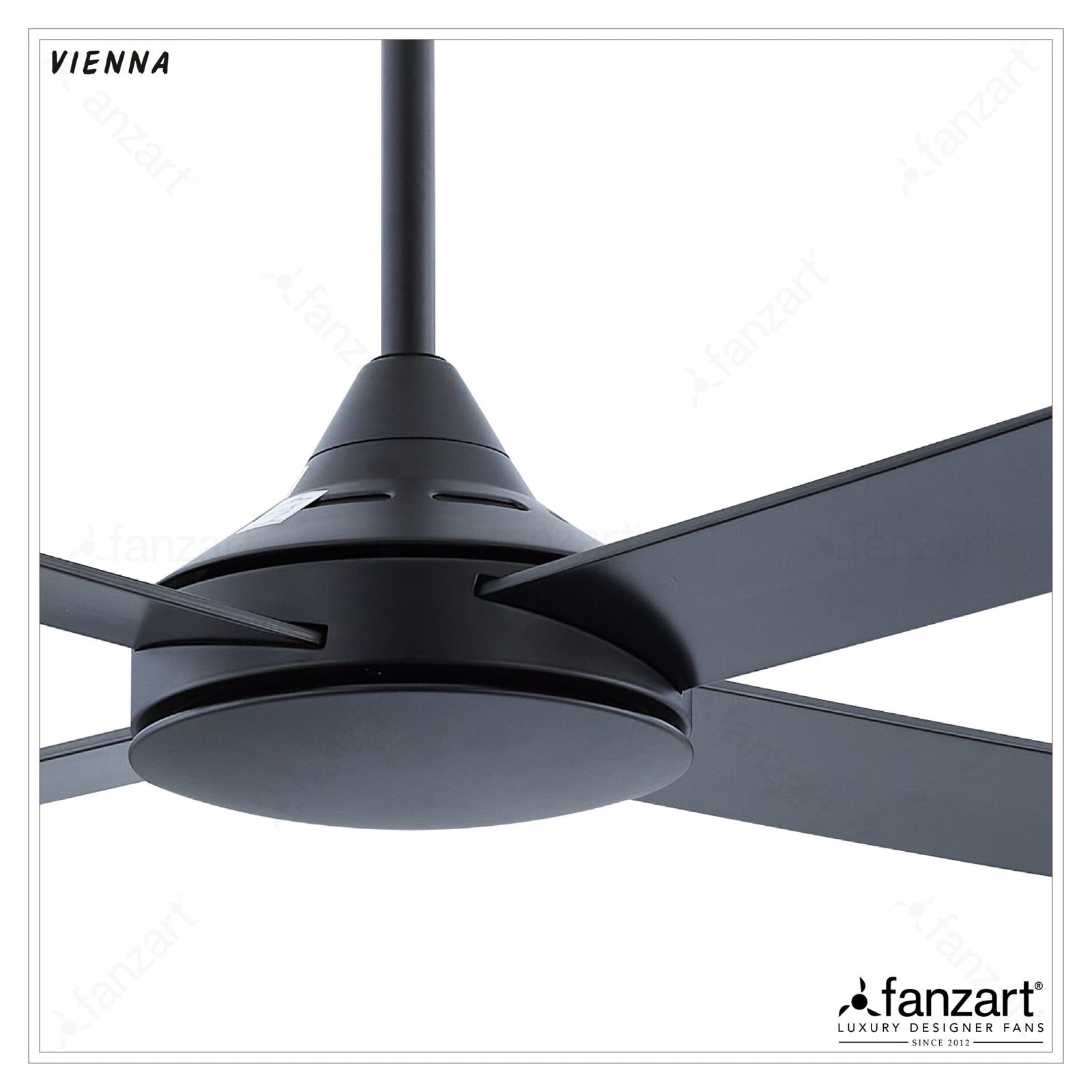 Vienna Matte Black- 52" Modern fan with 4x Premium ABS Blades in Matte ...