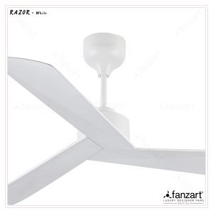 Razor - 52" Simply Modern Fan with 3 ABS Blades in Matte White Finish ...